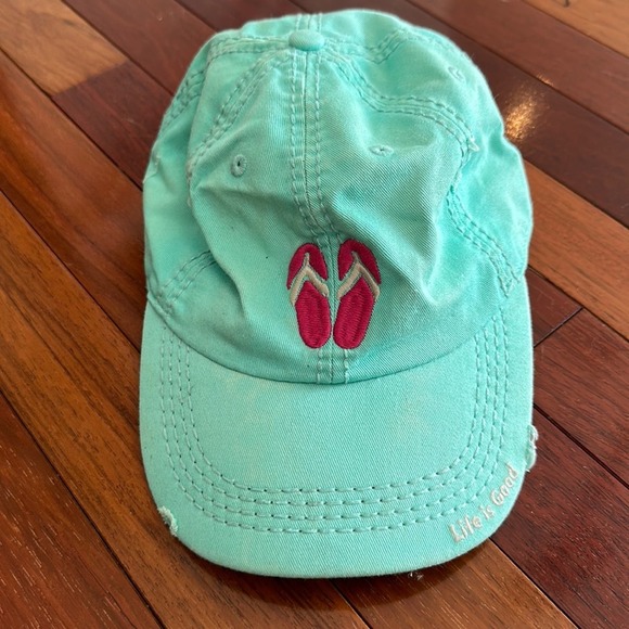Life Is Good | Accessories | Life Is Good Aqua Blue Pink Flip Flop Hat ...